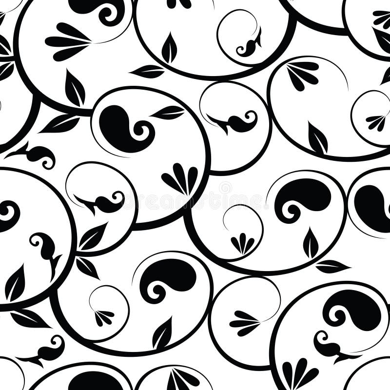 Victorian Style Black And White Seamless Pattern Stock Vector ...