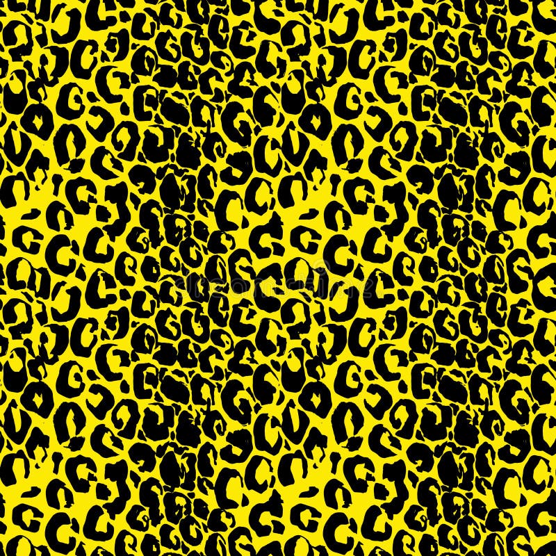Seamless Black and Yellow Leopard Pattern. Animal Skin Grunge Texture ...