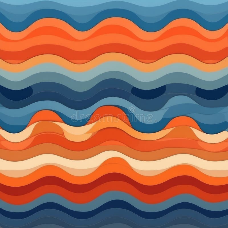 Seamless Blender?Style Concentric Circle & Wavy Line Geometric Pattern ...