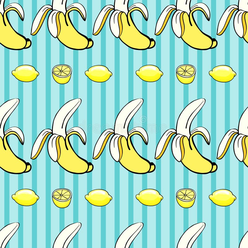 Seamless Blue Banana Pattern Stock Vector - Illustration of pattern ...