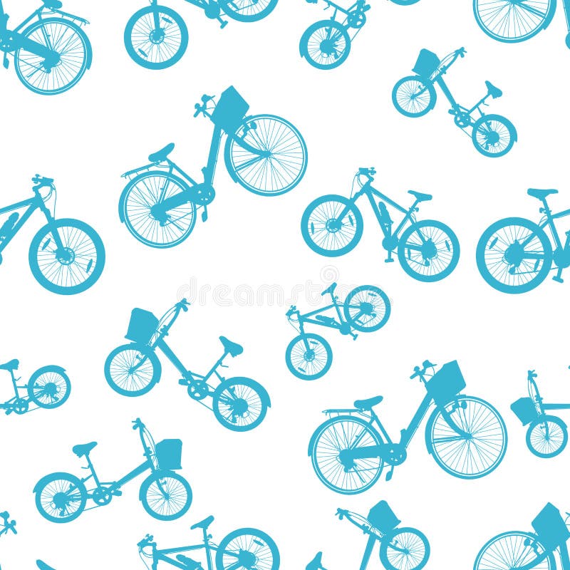 Seamless Blue Bicycle Bike Vector Stock Vector - Illustration of symbol ...
