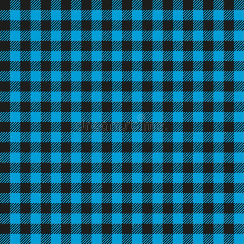 Seamless Blue and Black Checkered Fabric Pattern Background Texture ...