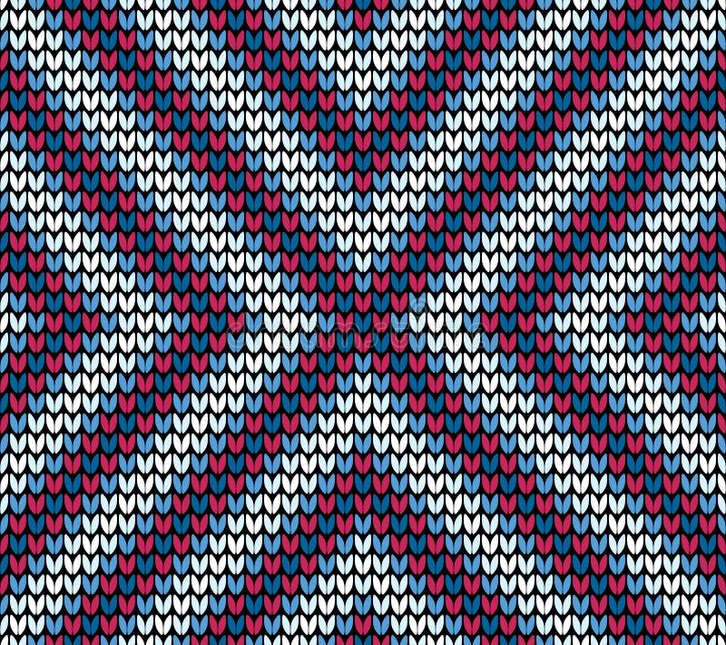 Seamless Blue Centre Knitting Pattern Stock Vector - Illustration of ...