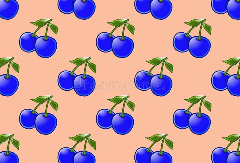 Cherries Pattern on Pink Background. Stock Illustration - Illustration ...