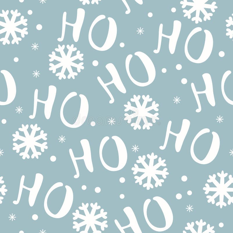 Seamless Blue Christmas Pattern Ho Ho Ho Illustration Stock Vector ...
