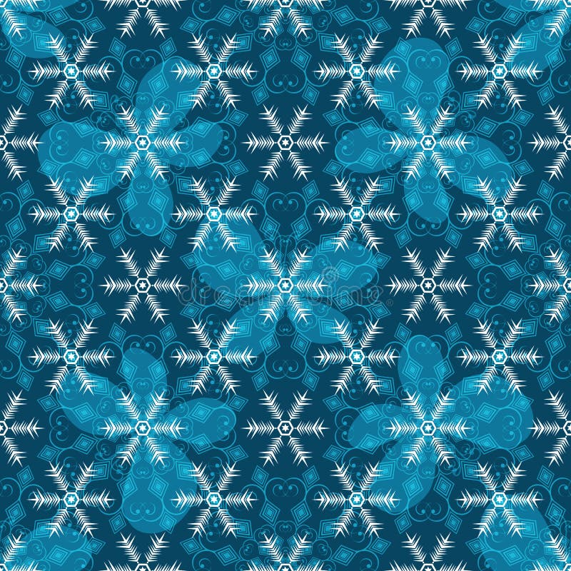 Seamless Blue Christmas Pattern Stock Vector - Illustration of eps10 ...