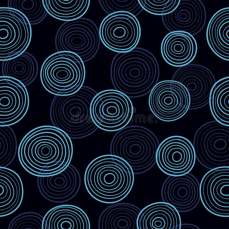 Seamless Blue Circles Pattern. Abstract Vector Background with Round ...
