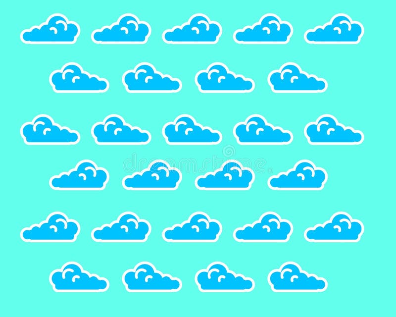 Seamless Blue Cloud Pattern Background Stock Vector - Illustration of ...