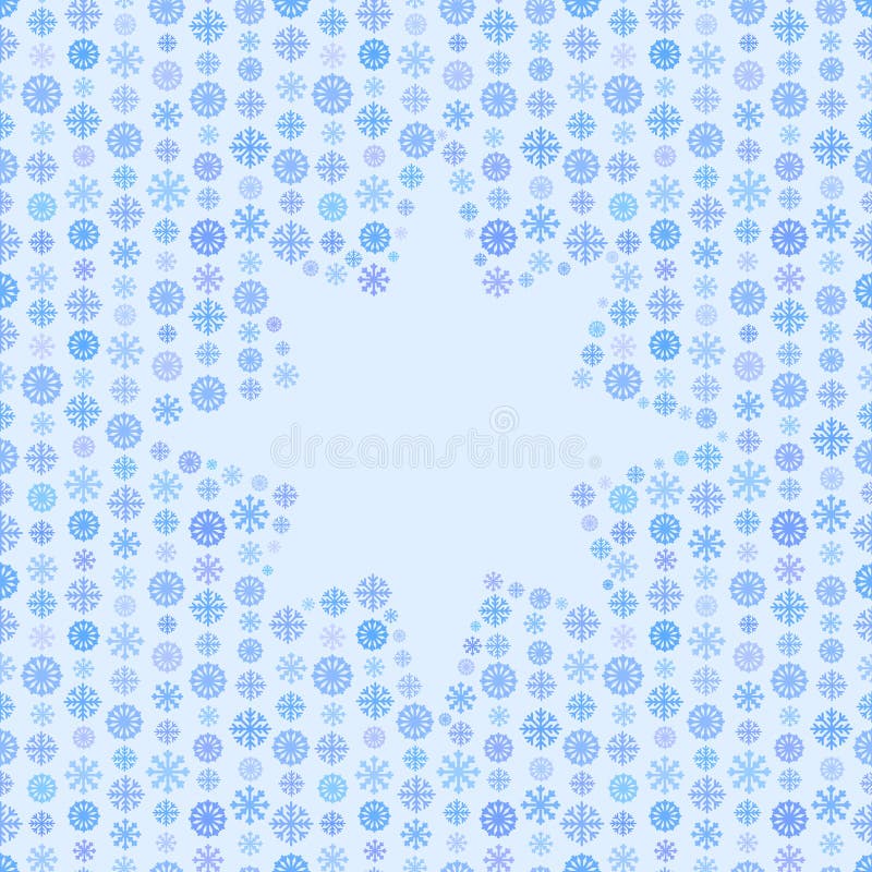 Seamless Blue Color Pattern, Snowflake or Star Frame, Winter Background ...