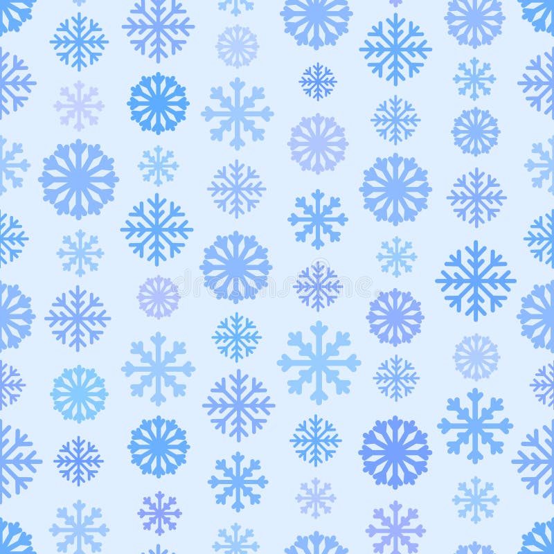 Seamless Blue Color Pattern with Snowflakes, Winter Simple Flat ...