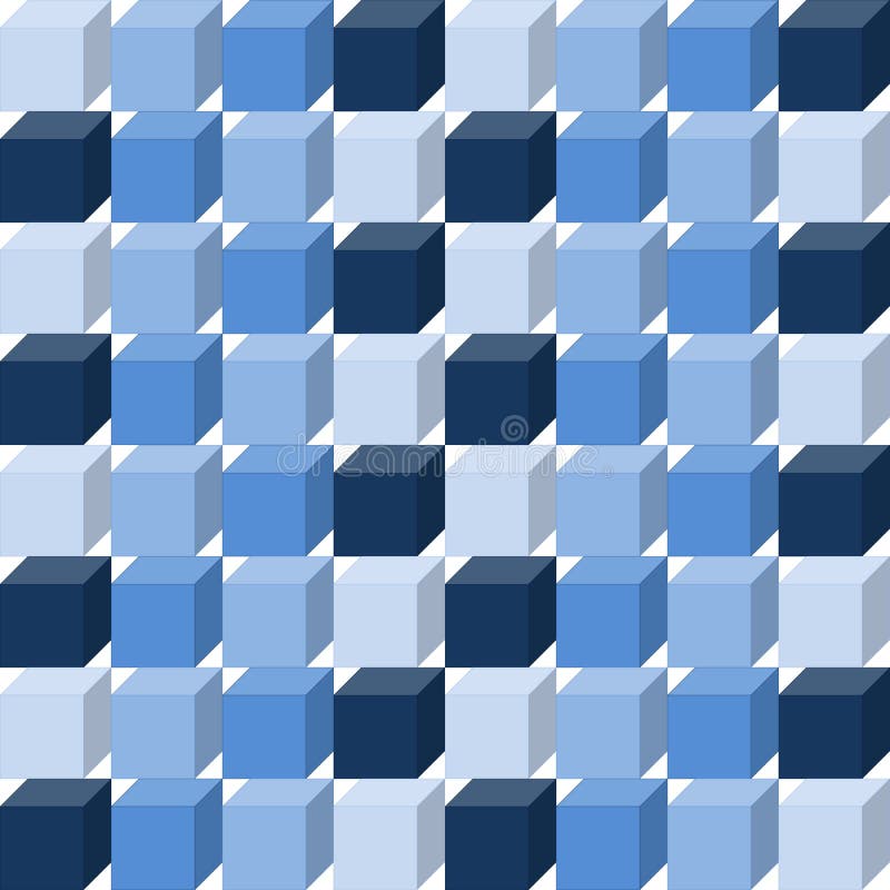 Seamless Blue Cubes Background Stock Illustration - Illustration of ...