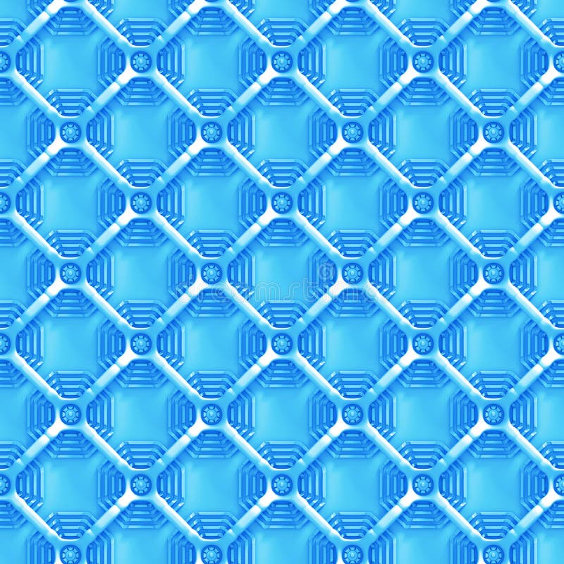 Seamless Blue 3d Background with a Grid of Squares Over Octagon Shapes ...