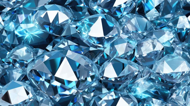 Seamless Blue Diamond Pattern Background, Abstract Gem, Crystal Texture ...