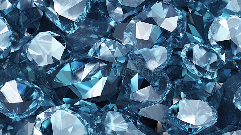 Seamless Blue Diamond Pattern Background, Abstract Gem, Crystal Texture ...