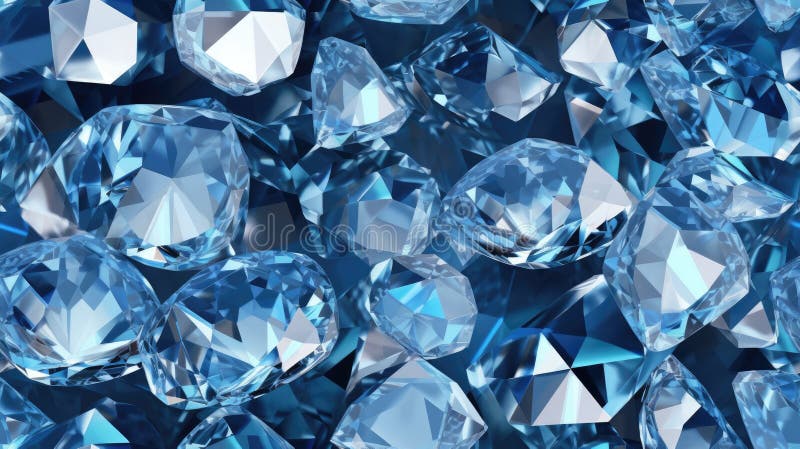 Seamless Blue Diamond Pattern Background, Abstract Gem, Crystal Texture ...