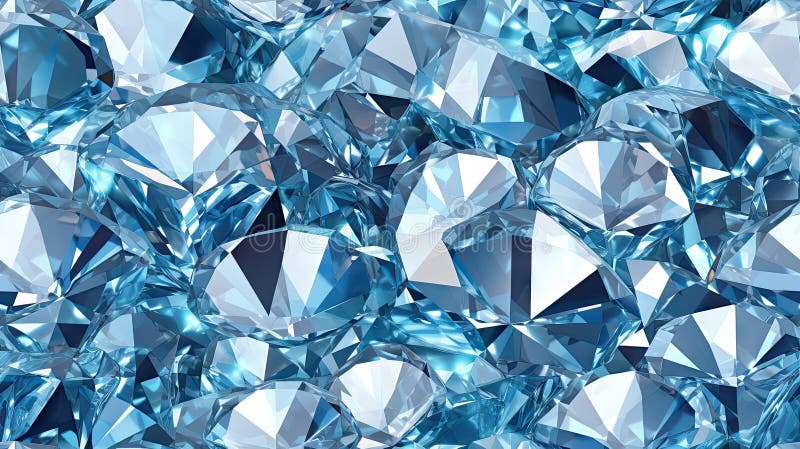 Seamless Blue Diamond Pattern Background, Abstract Gem, Crystal Texture ...