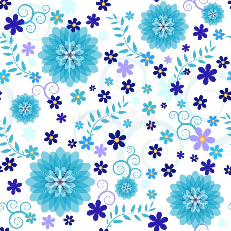 Blue Floral Pattern Seamless Stock Illustrations – 225,660 Blue Floral ...