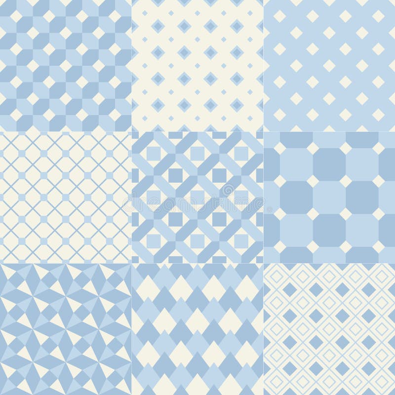 Seamless Blue Geometric Pattern Stock Vector - Illustration of polygon ...