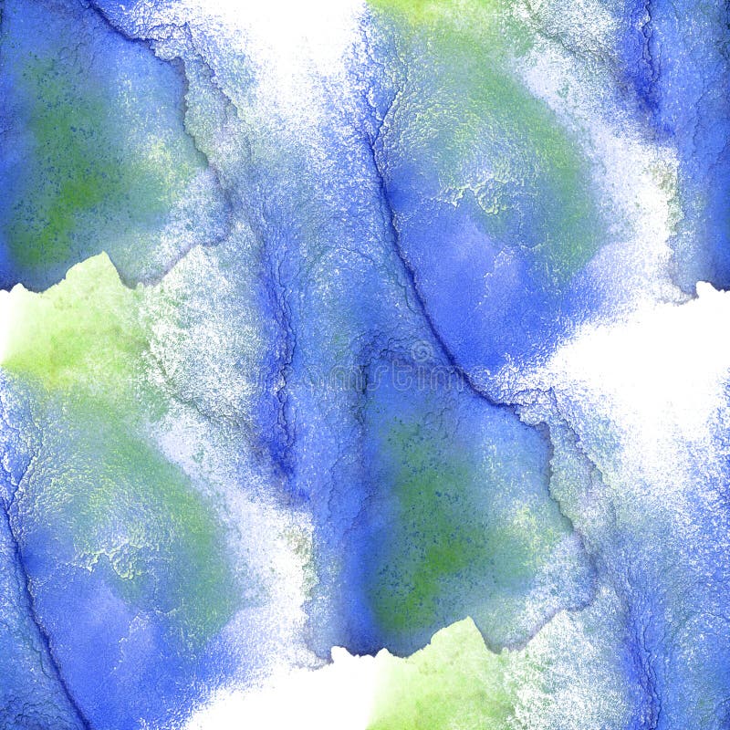 Seamless Blue Green Pattern Background . Abstract Handmade Watercolor ...