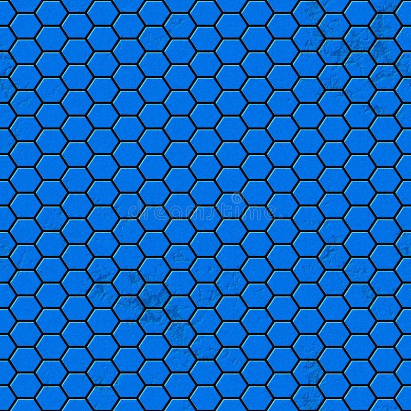 Seamless Blue Hexagon Texture Stock Illustration - Illustration of blue ...