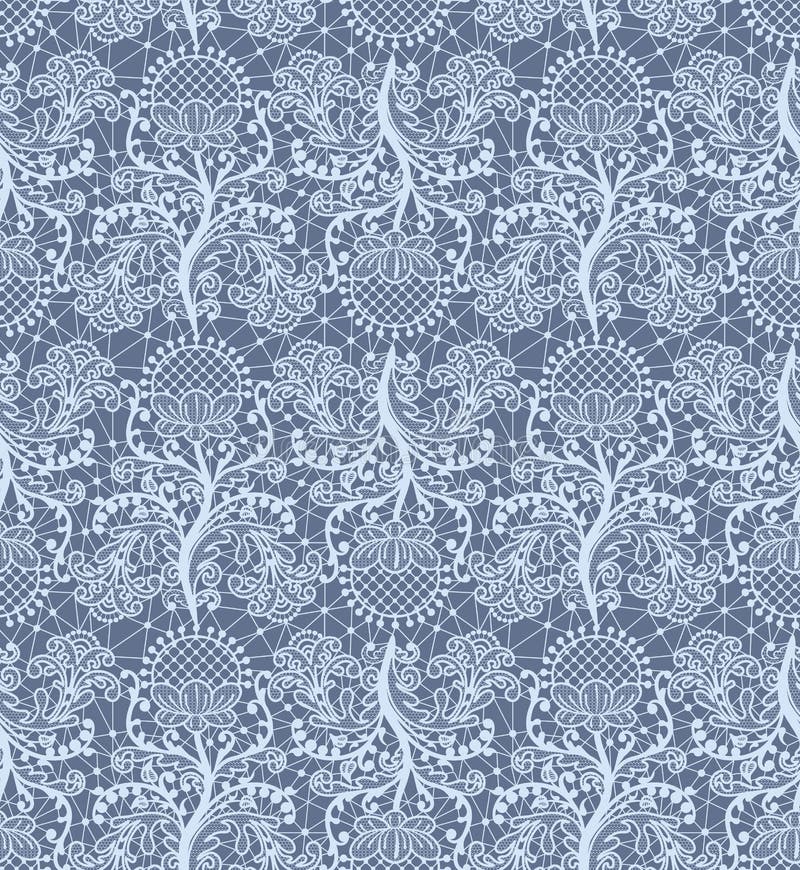 Seamless blue lace stock vector. Illustration of romantic - 122097756
