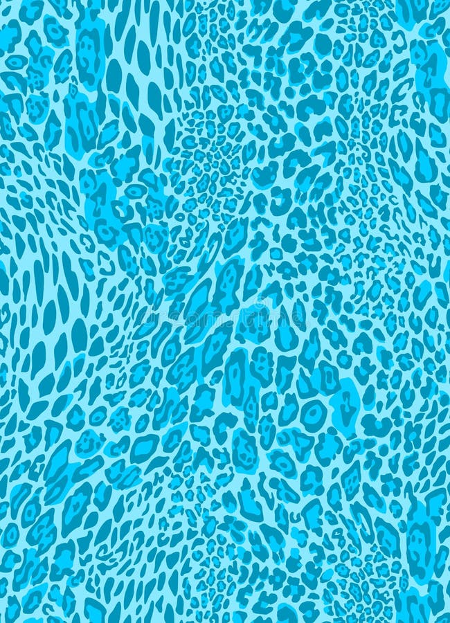 Seamless Blue Leopard Texture Pattern. Stock Vector - Illustration of ...