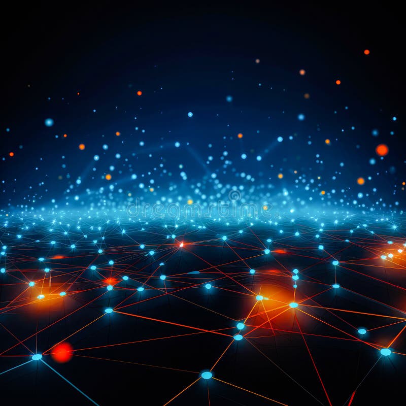 Virtual Global Network Structure with Blue Connecting Lines Networking ...