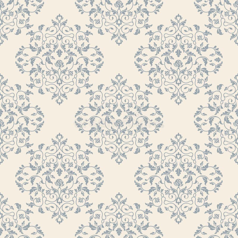 Seamless Blue Ornamental Pattern. Decorative Floral Background. Stock ...