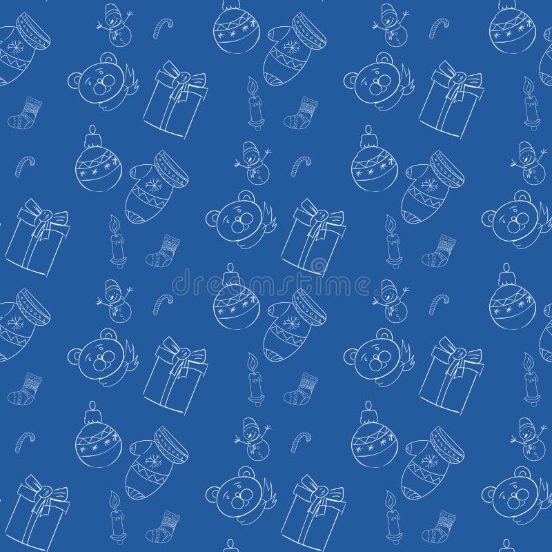 Seamless Blue Pattern Christmas Eps10 Stock Vector - Illustration of ...