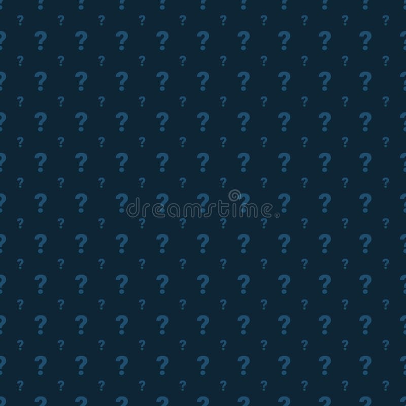 Seamless Blue Pattern Question Mark Stock Vector - Illustration of ...