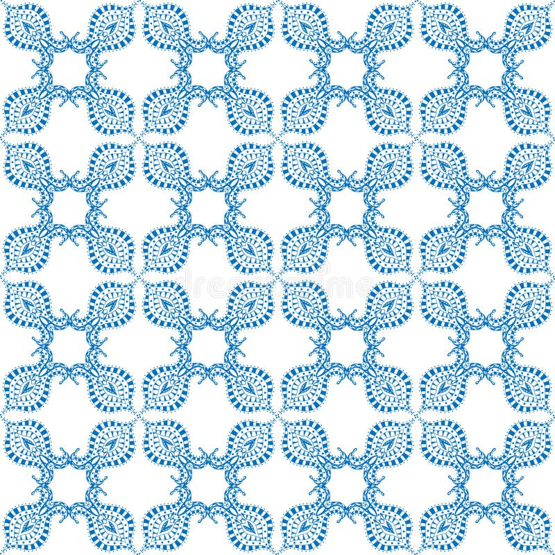 Seamless blue pattern stock vector. Illustration of flourish - 59198715