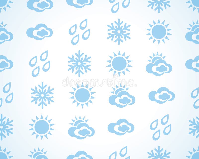 Seamless Blue Pattern of Weather Stock Vector - Illustration of ...