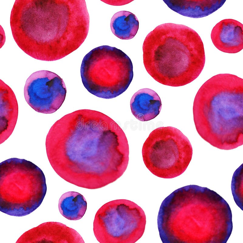 Seamless Blue, Purple and Red Bubble Pattern on a White Background ...