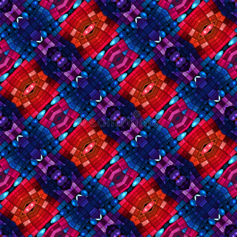 Seamless Blue Red Elegant Pattern Background Stock Illustration ...