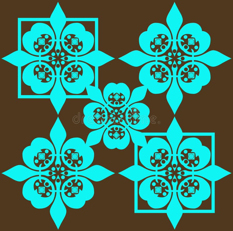 Seamless blue retro tile stock illustration. Illustration of repeat ...