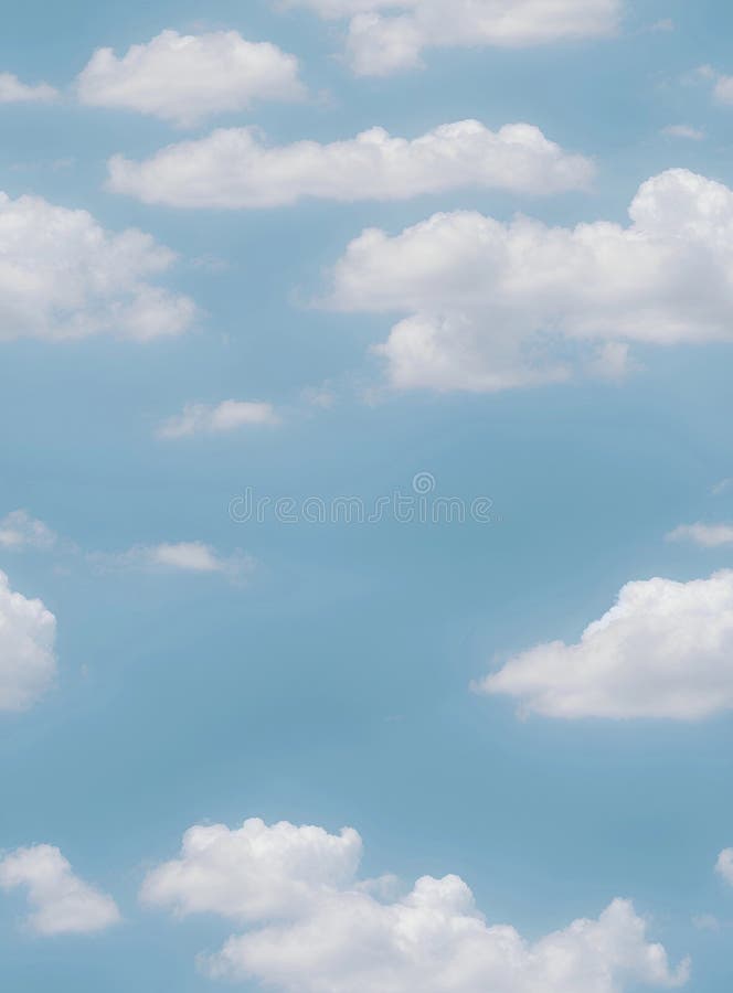 Seamless Blue Sky and Fluffy Clouds Pattern Background Stock ...