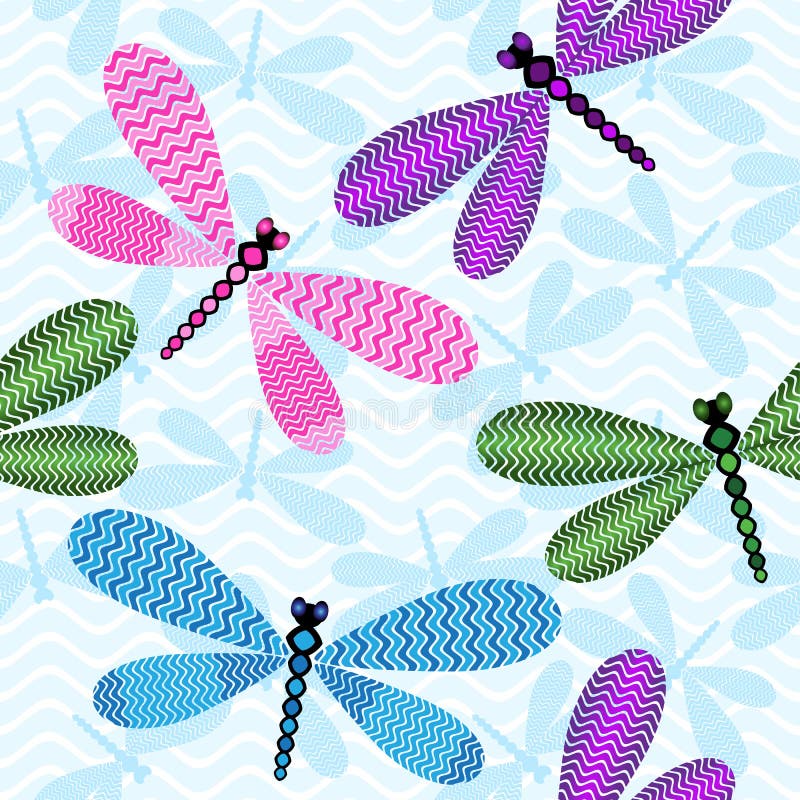 Seamless Blue Spring Pattern Stock Vector - Illustration of abstract ...