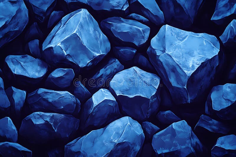 Seamless Blue Stone Texture Dark Deep Blue Rocks Background for Game ...