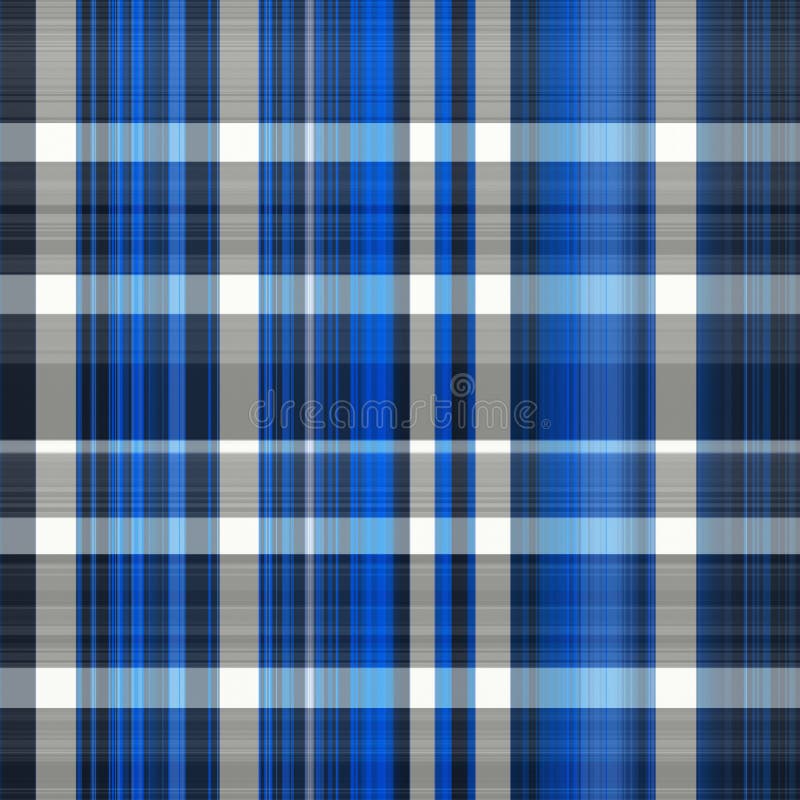 Seamless Blue Tartan Fabric Stock Illustration - Illustration of ...