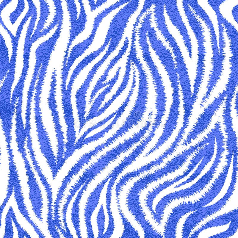 Seamless Blue Tiger Skin Pattern. Metallic Tiger Skin Print. Stock ...