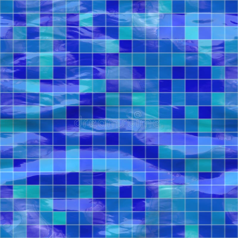 Seamless Blue Tiles, Submerged Stock Illustration - Illustration of ...