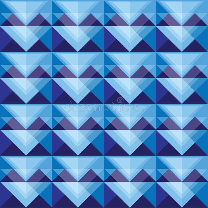 Seamless Blue Triangle Pattern Design Stock Vector - Illustration of ...