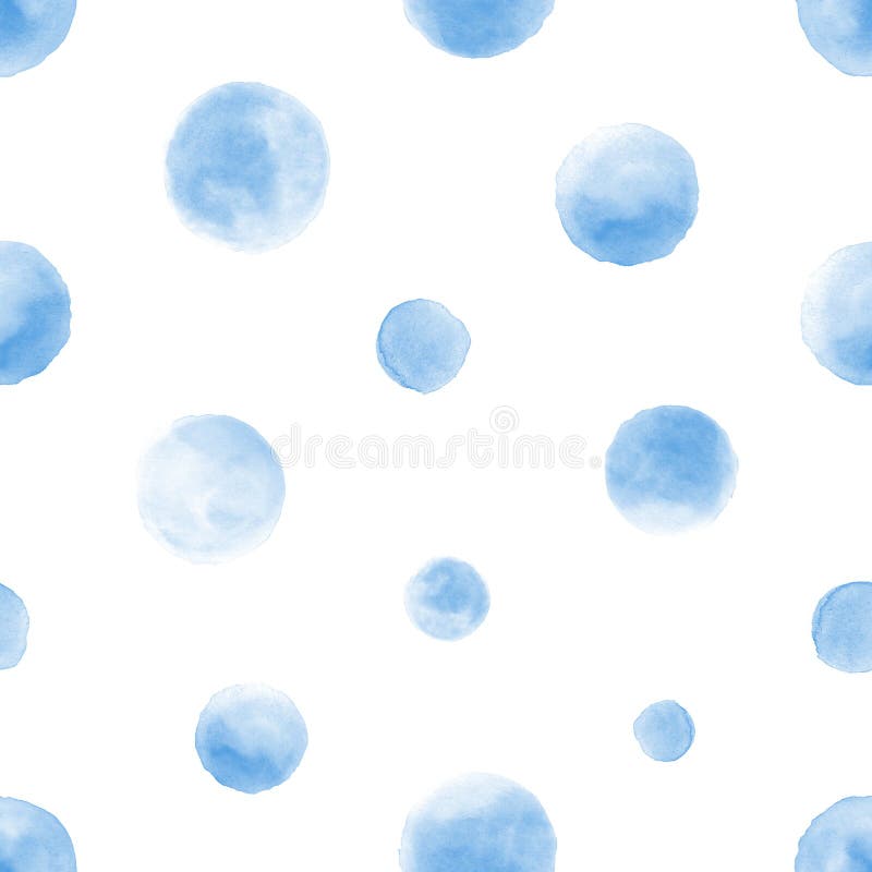 Seamless Blue Watercolor Pattern on White Background. Watercolor ...