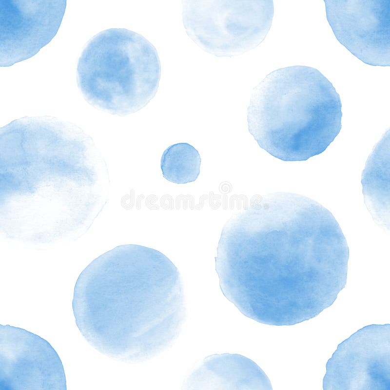 Seamless Blue Watercolor Pattern on White Background. Watercolor ...