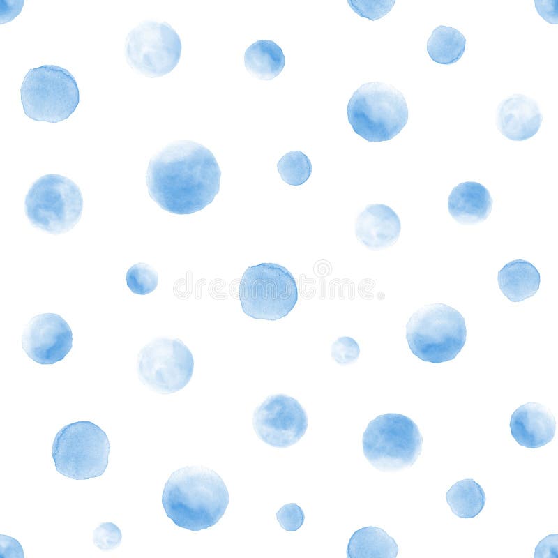 Seamless Blue Watercolor Pattern on White Background. Watercolor ...