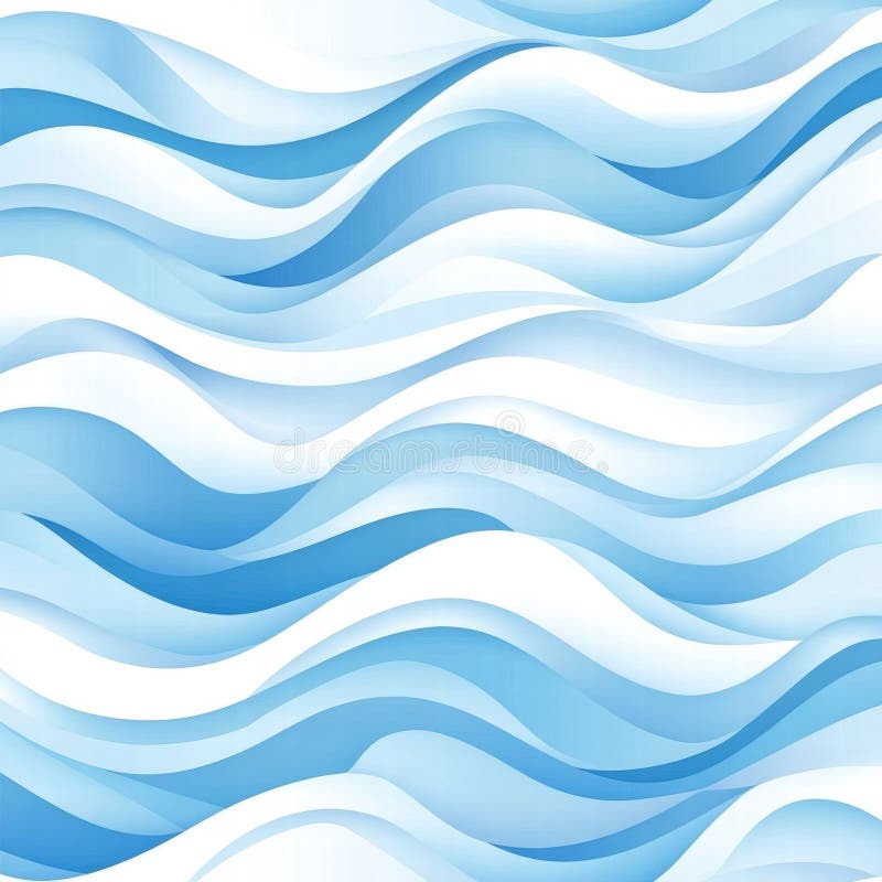 Seamless Blue Wave Pattern with Fluid Curves and Gentle Transitions in ...