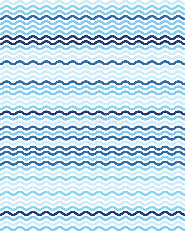 Seamless Blue Wavy Lines Simple Pattern Stock Illustration ...