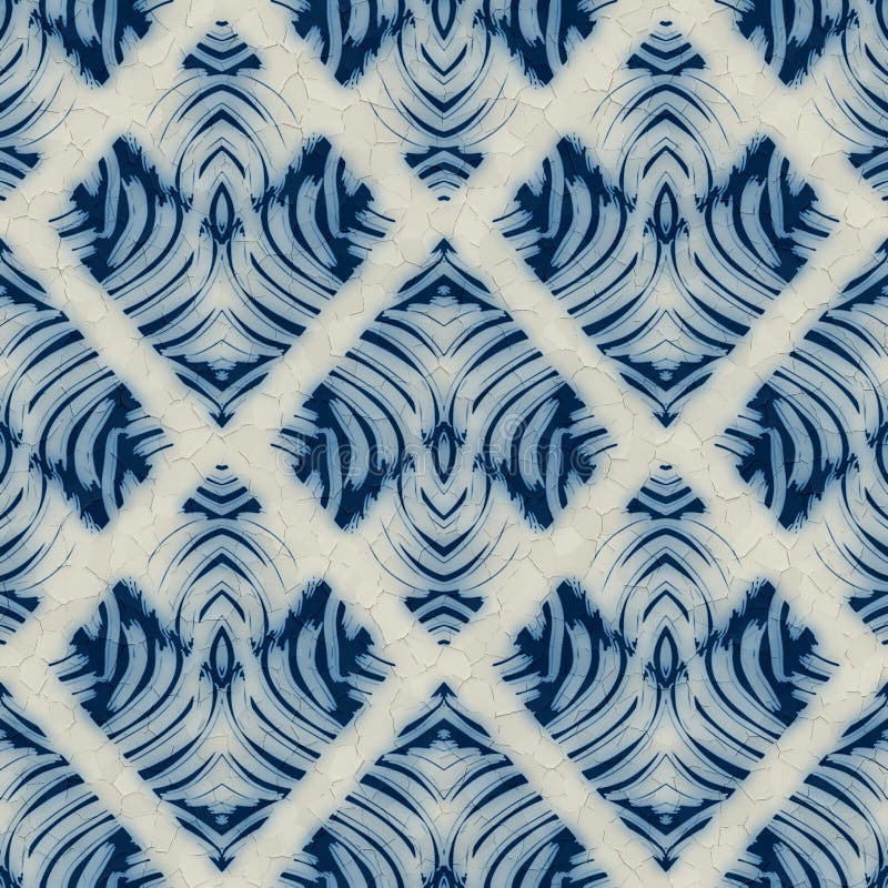 Seamless Blue and White Ceramic Tile Ornate Damask Pattern for Surface ...
