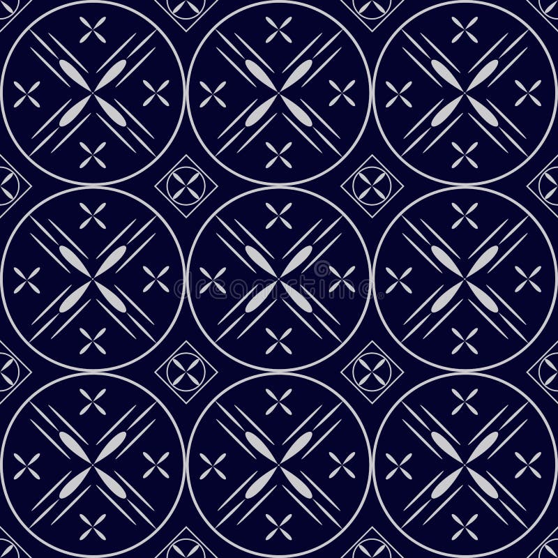 Seamless Blue and White Pattern Stock Illustration - Illustration of ...