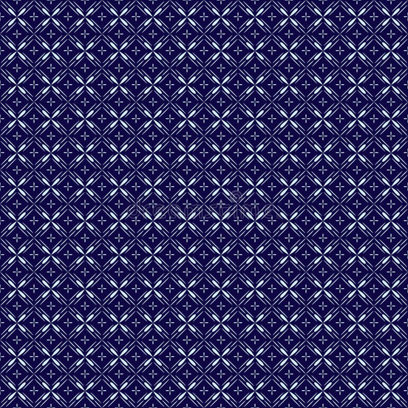 Seamless Blue and White Pattern Stock Illustration - Illustration of ...